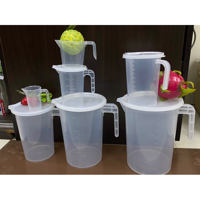 Ca đong nhựa có nắp - chia vạch - chịu nhiệt - trong suốt, dung tích 100ml, 250ml, 500ml, 1000ml ...