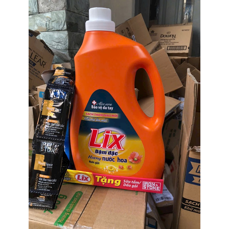 ( mua 1 tặng 1) Nước giặt Lix đậm đặc hương hoa chai 3.3kg làm sạch cực nhanh vết bẩn tăng gấp ...