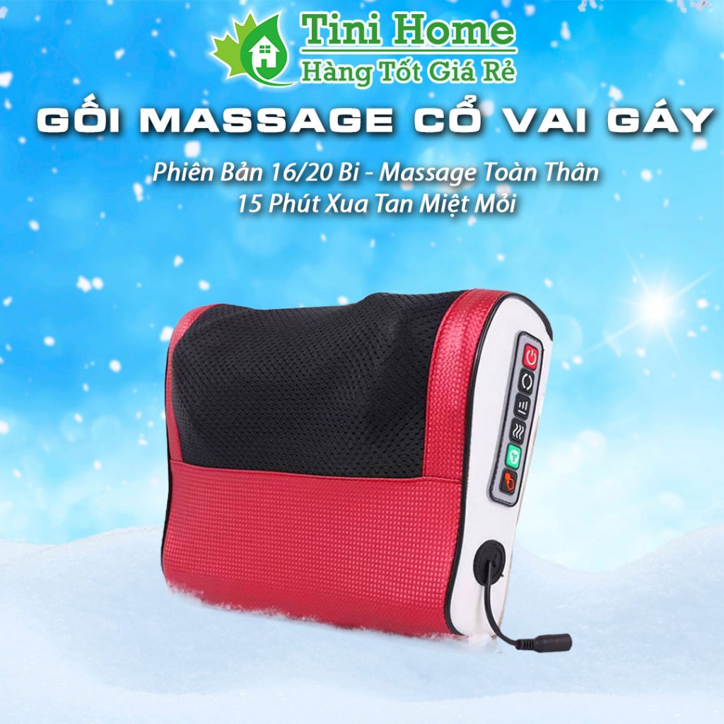 Gối Massage Hồng Ngoại 1620 Bi Cao Cấp Massage Cổ Vai Gáy Chính Hãng Bảo Hành 12 Tháng