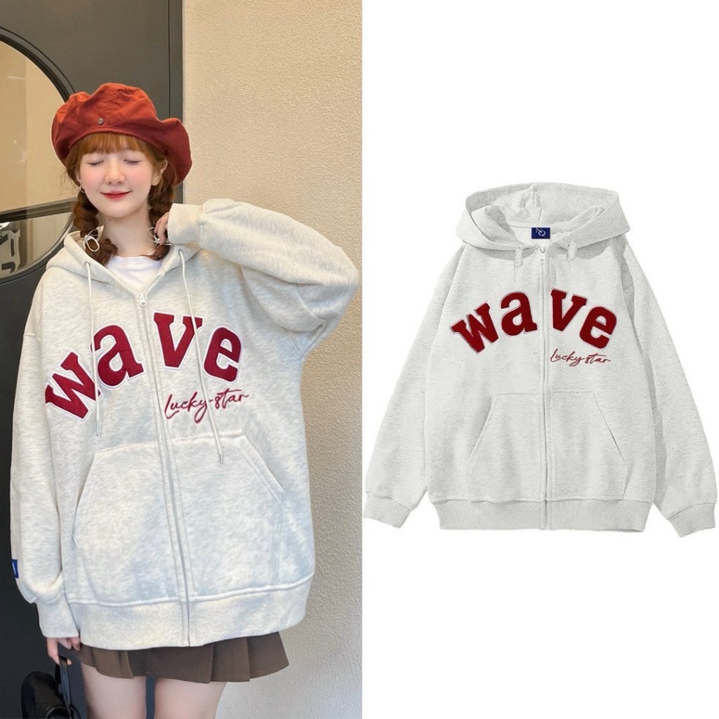 Hoodie Zip WAVE , Áo Khoác Hoodie Form Rộng Nam Nữ Unisex Chất Nỉ ...