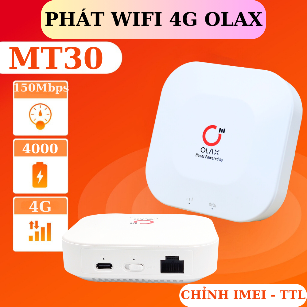 Thiết bị Phát Wifi 4G cầm tay, Bộ phát wifi từ sim 4G MT30 có 1 cổng ...