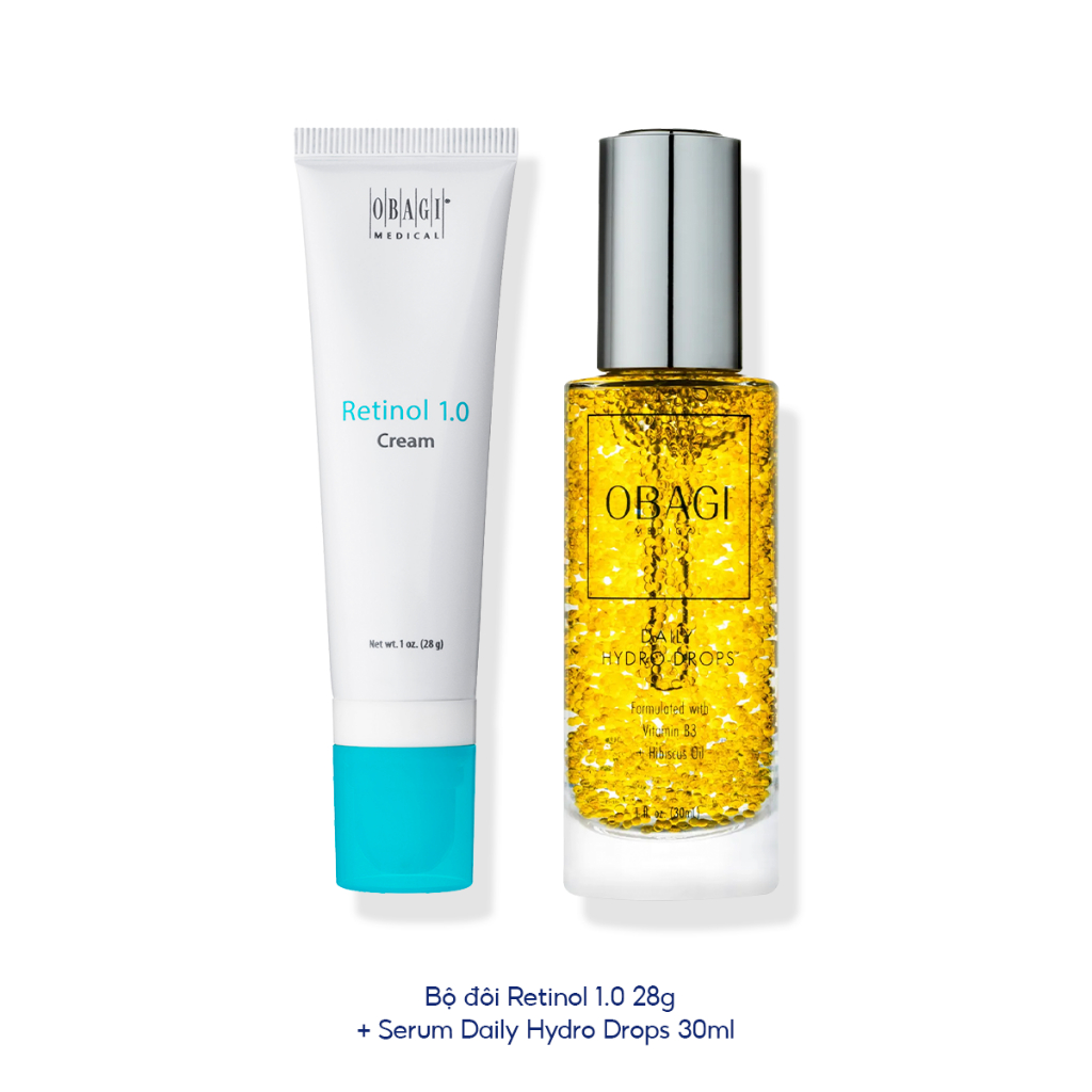 Bộ đôi Kem dưỡng Obagi Retinol 1.0 28g & Serum Obagi Daily Hydro Drops ...