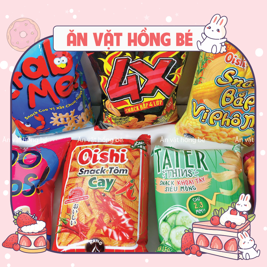 Snack bánh bim Oishi KHỔNG LỒ đủ vị (gói 68g) - Bim bim 10k Ăn vặt Hồng ...