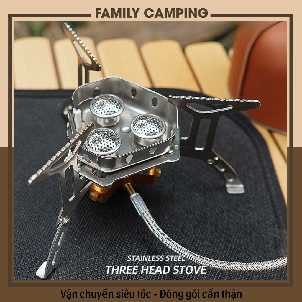 Bếp gas mini ba chân gấp gọn mang đi du lịch cắm trại dã ngoại bếp ...