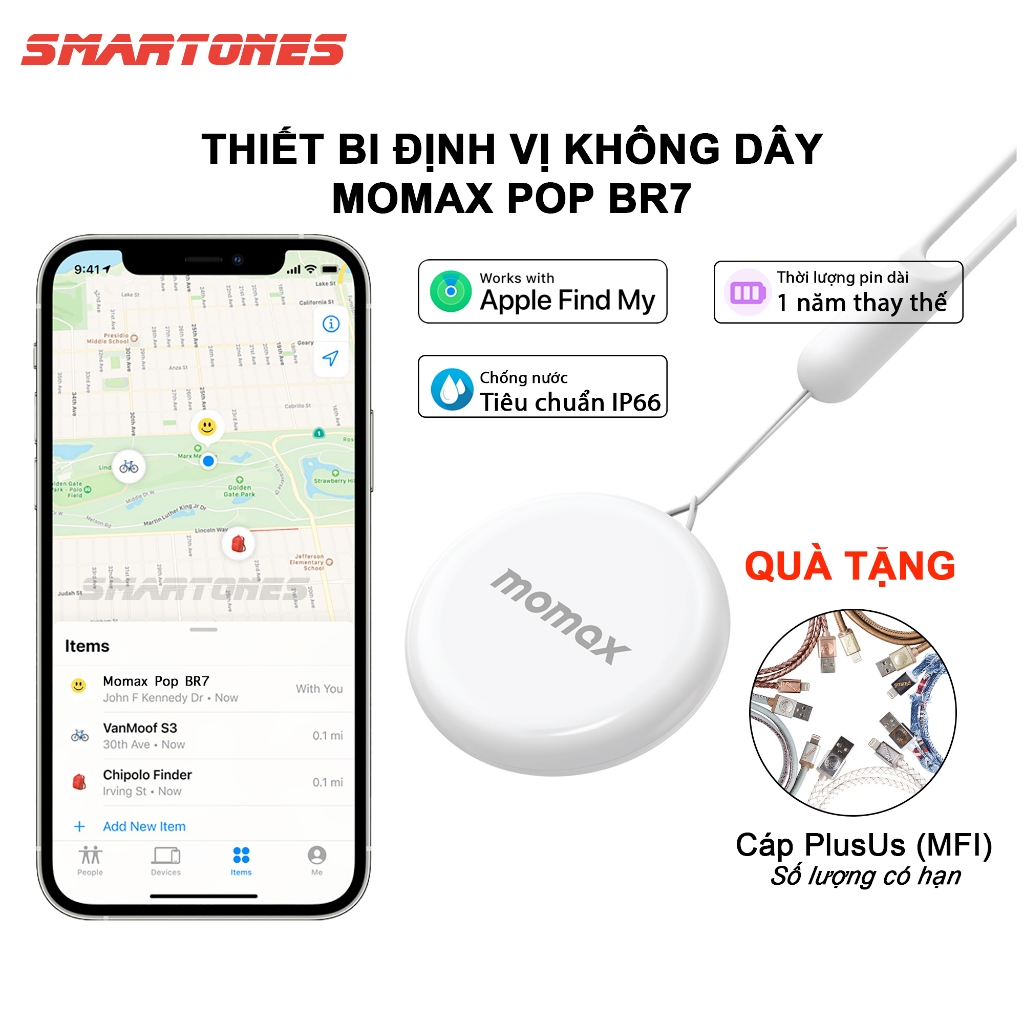 Momax PIN POP BR7 (Thiệt bị định vị GPS, chống mất đồ) | Shopee Việt Nam