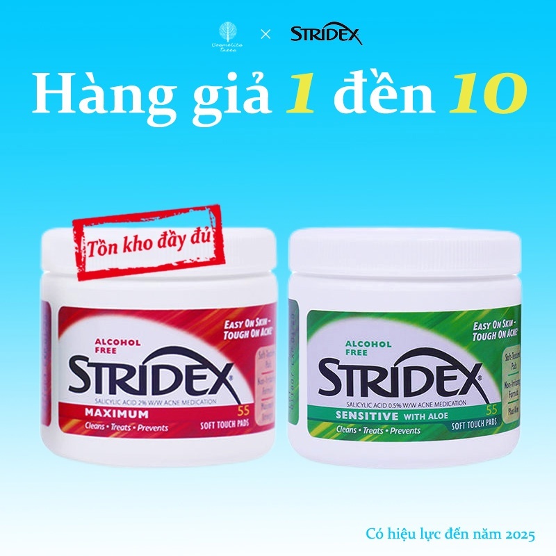 Miếng lau giảm mụn Stridex Maximum Hộp 55 Miếng (chinhhang) | Shopee Việt Nam