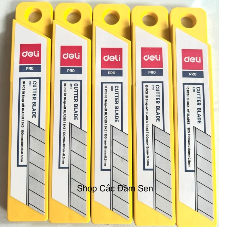 Lưỡi Dao Rọc Giấy Lớn DELI 2011 0.5mm x 18mm x 100mm-Hộp 10 lưỡi loại ...
