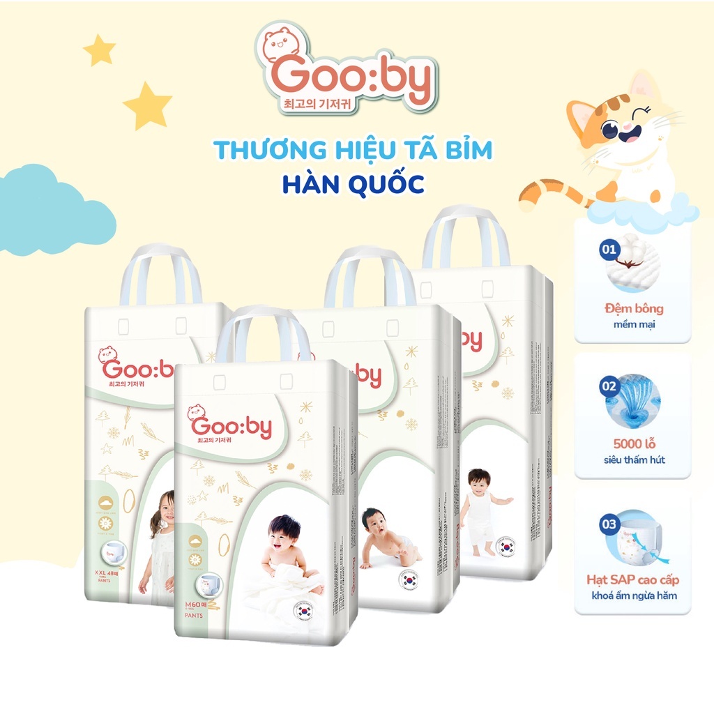 Tã/bỉm quần Gooby mềm mại, an toàn, siêu thấm hút size M/L/XL/XXL cho ...