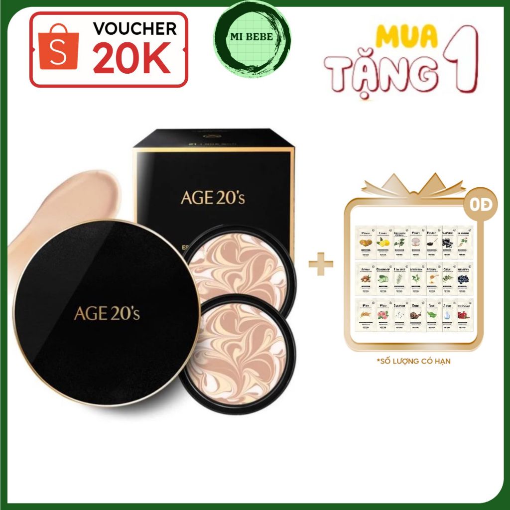 Phấn Tươi Che Khuyết Điểm AGE 20’S Signature Essence Cover Pact Intense Cover Tặng 1 Lõi 14g ...