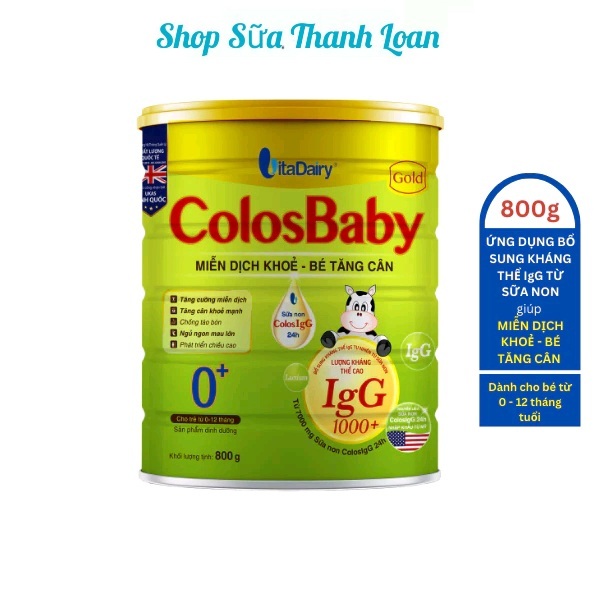 [HSD T12-2026] [Quét Mã QR Tích Xu] COMBO 2 LON Sữa Bột COLOSBABY GOLD 0+ 800G. | Shopee Việt Nam