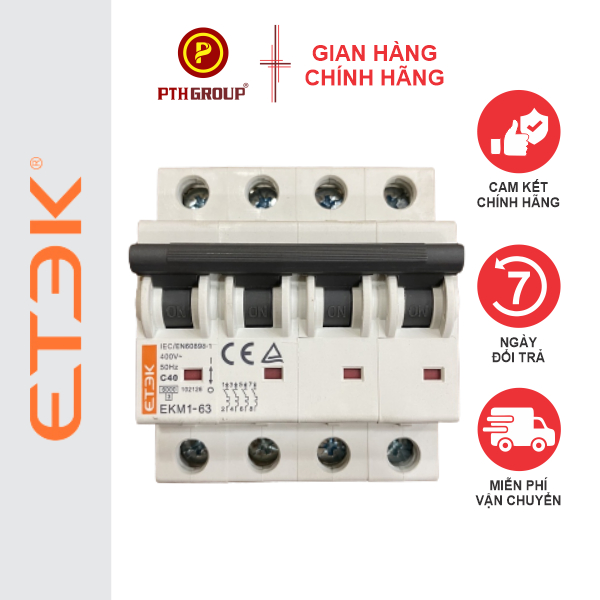CB AC 3 Pha ETEK 40A, 50A, 63A, 125A 4P | Shopee Việt Nam