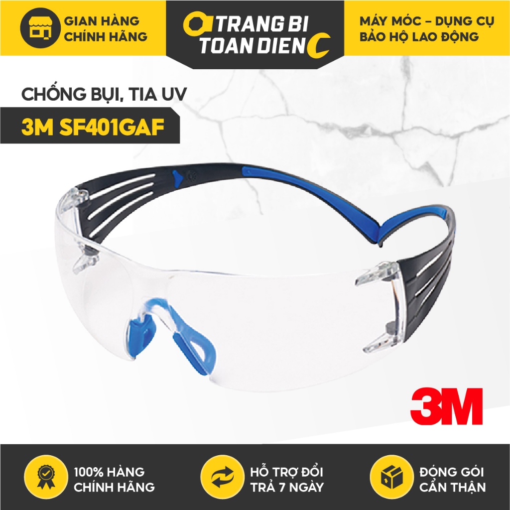 Kính bảo hộ 3M SF401SGAF trong suốt / chống bụi / chống nước / tia UV ...