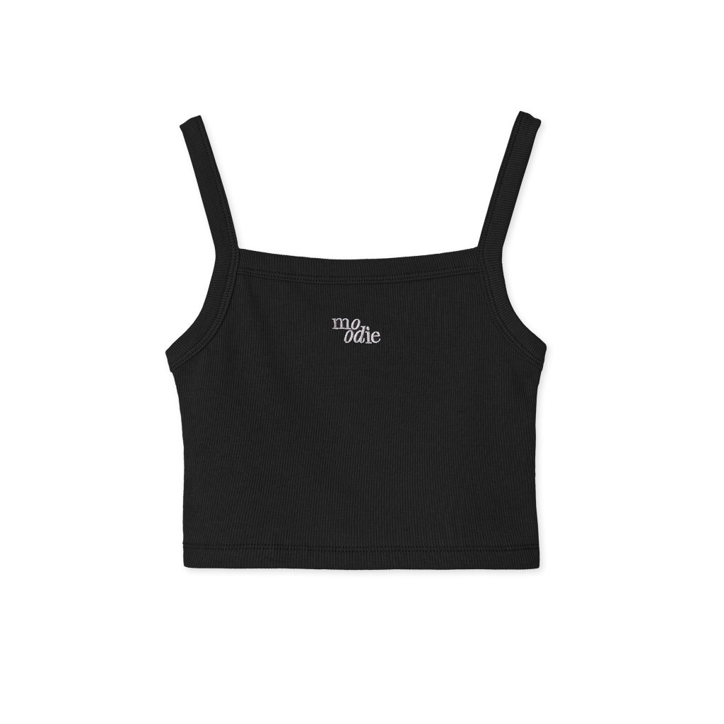 Áo 2 dây thêu Moodie chất thun gân co dãn | MOODIE BRAND - Trắng/Đen ...