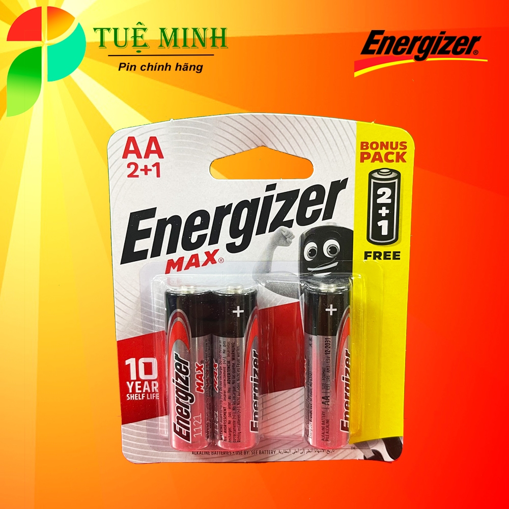 ( Vỉ 3 Viên) Pin Energizer AA Max alkaline LR6 / E91 1.5V chính hãng ...