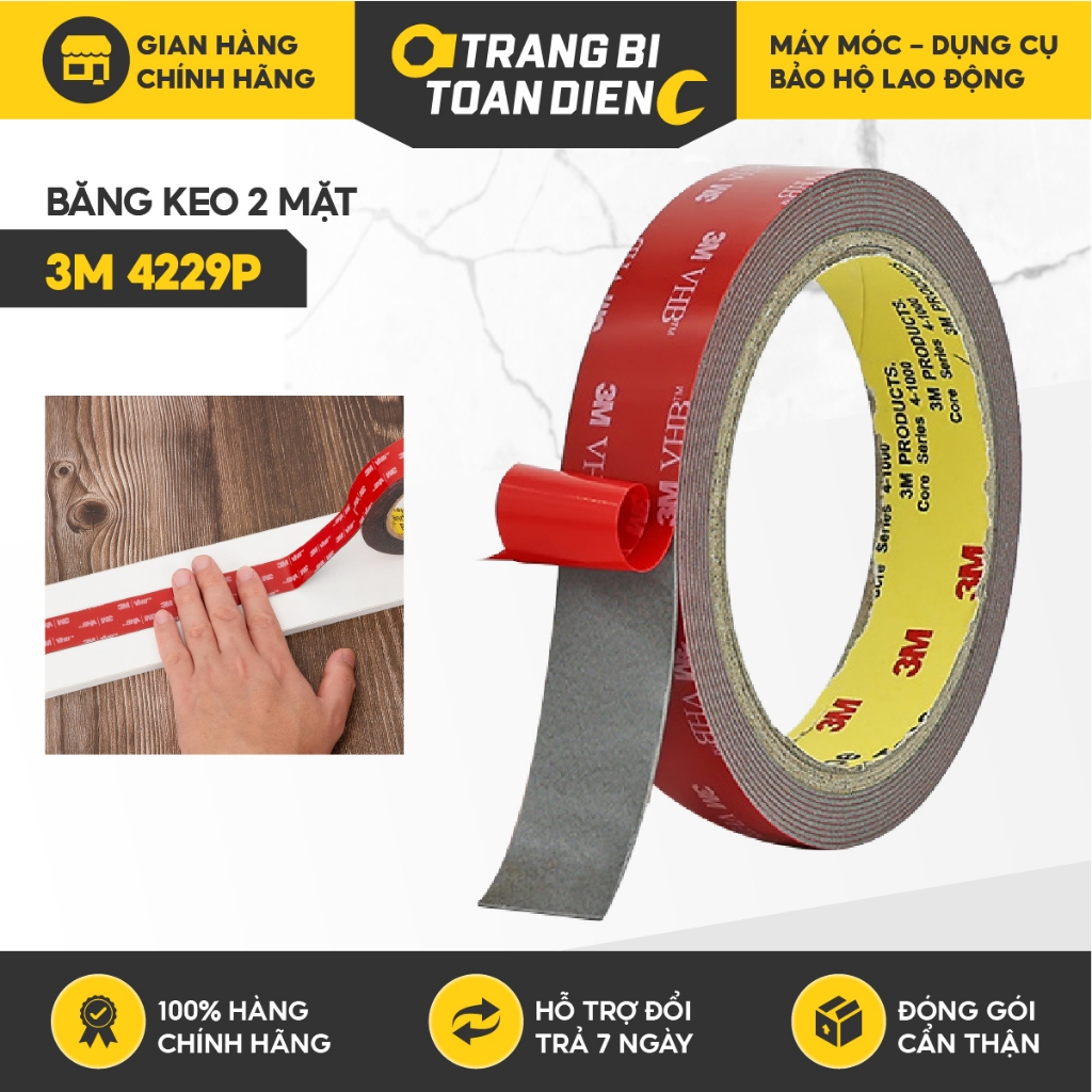 Băng keo 3M 2 mặt siêu dính 4229P, cường lực siêu chắc chịu nước chịu ...