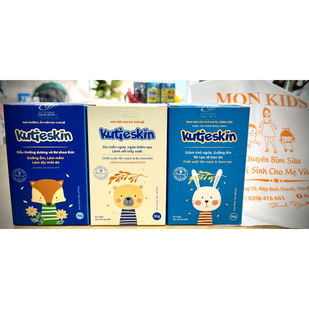 Kuteskin- Combo Kem Kutieskin chăm sóc da em bé toàn diện (Dưỡng Ẩm ...