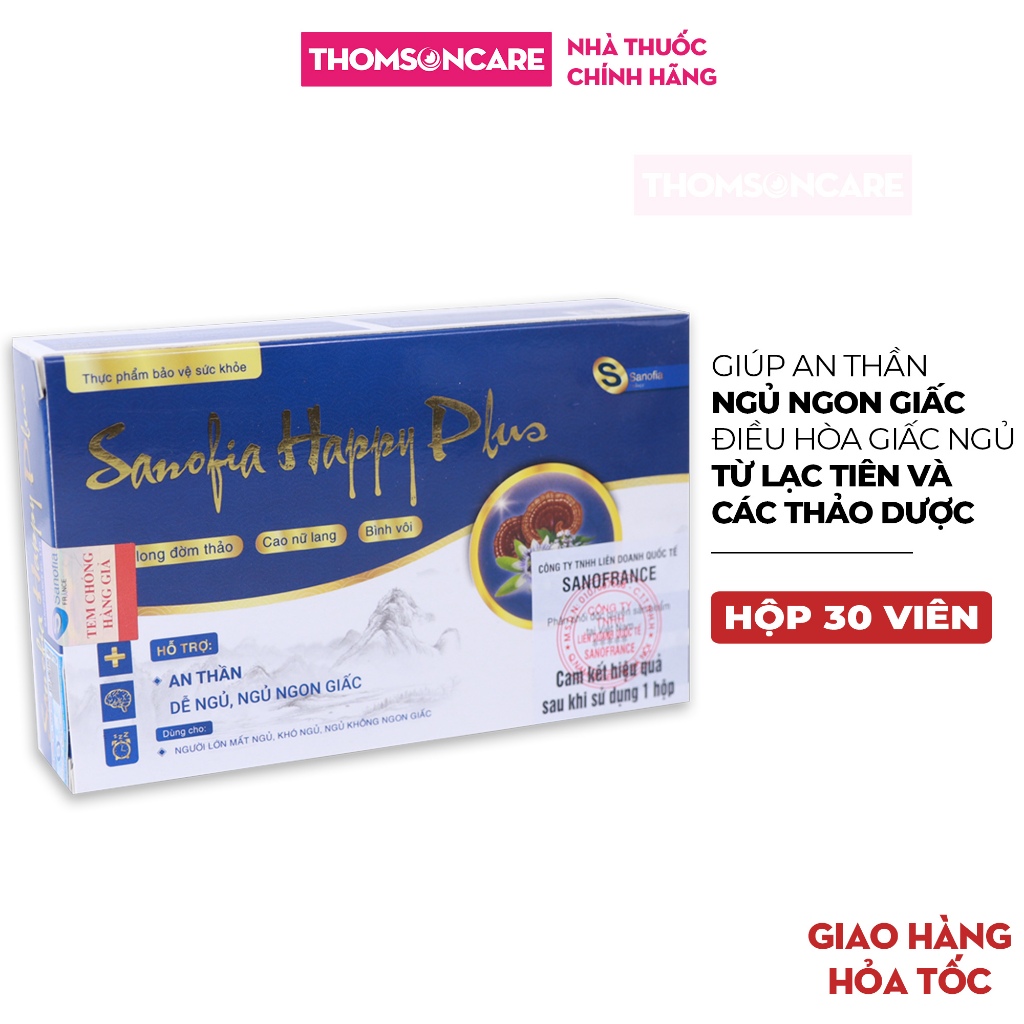 Viên ngủ ngon Sanofia Happy Plus Sanofia France- Giúp an thần, hỗ trợ ...