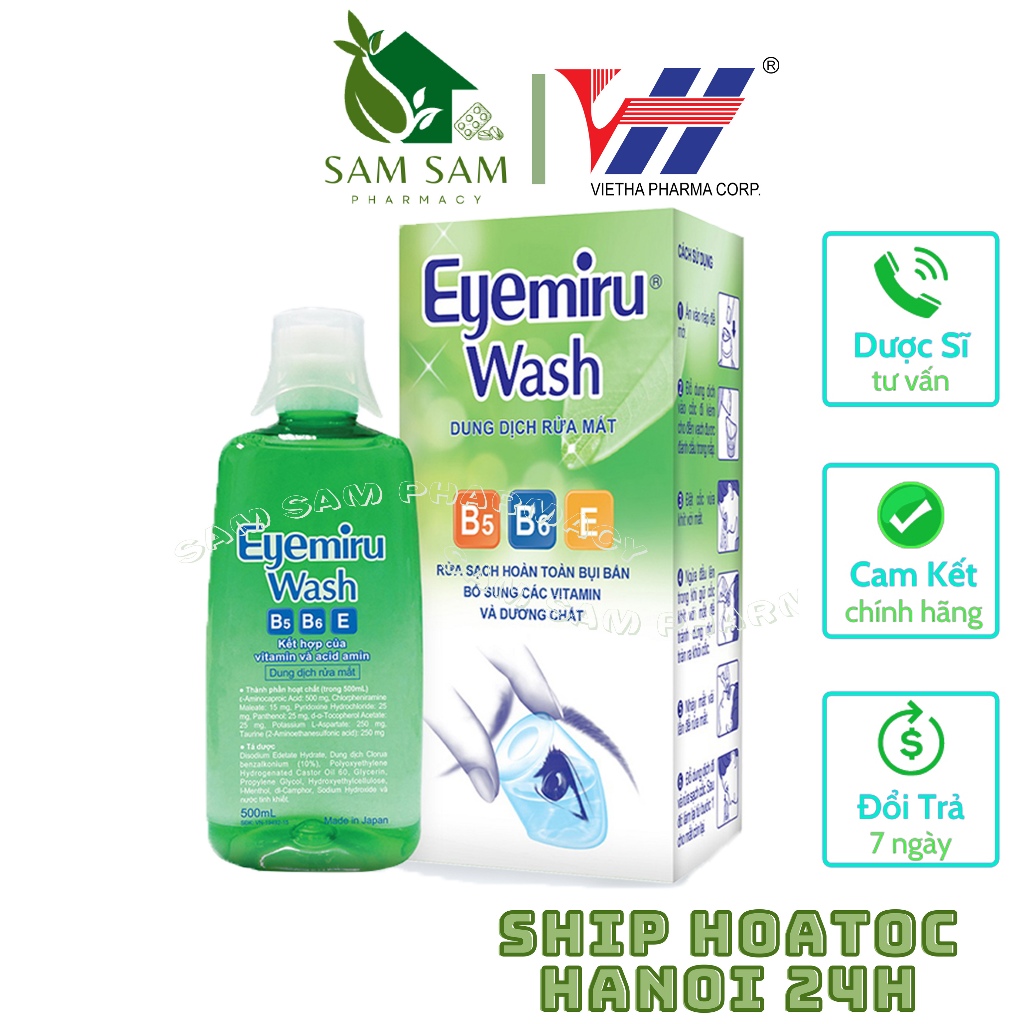 Dung dịch rửa mắt Eyemiru wash , nước rửa mắt nhật bản chai 500m ...