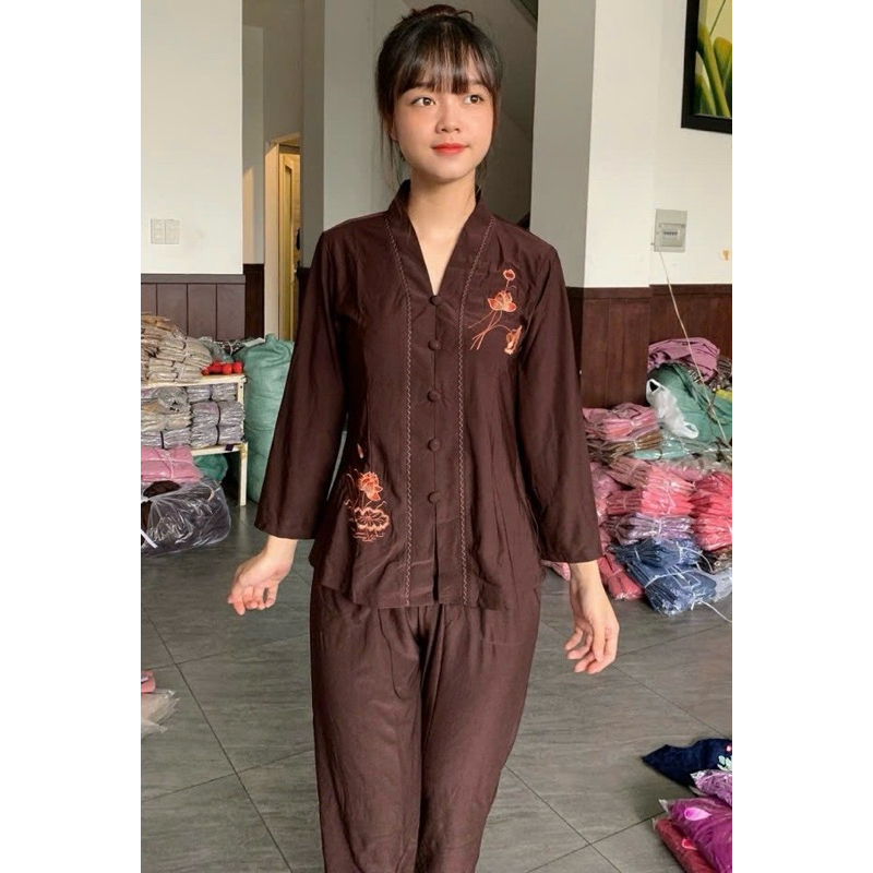 Đồ Lam Đi Chùa # Bà Lai Chui Vải Đũi Cao Cấp | Shopee Việt Nam