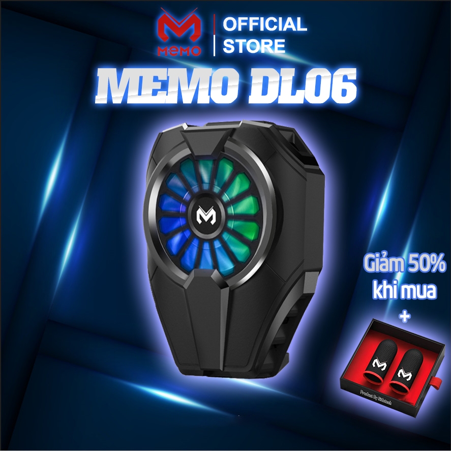 Quạt tản nhiệt điện thoại sò lạnh MEMO DL06 gaming làm mát nhanh độ đèn ...