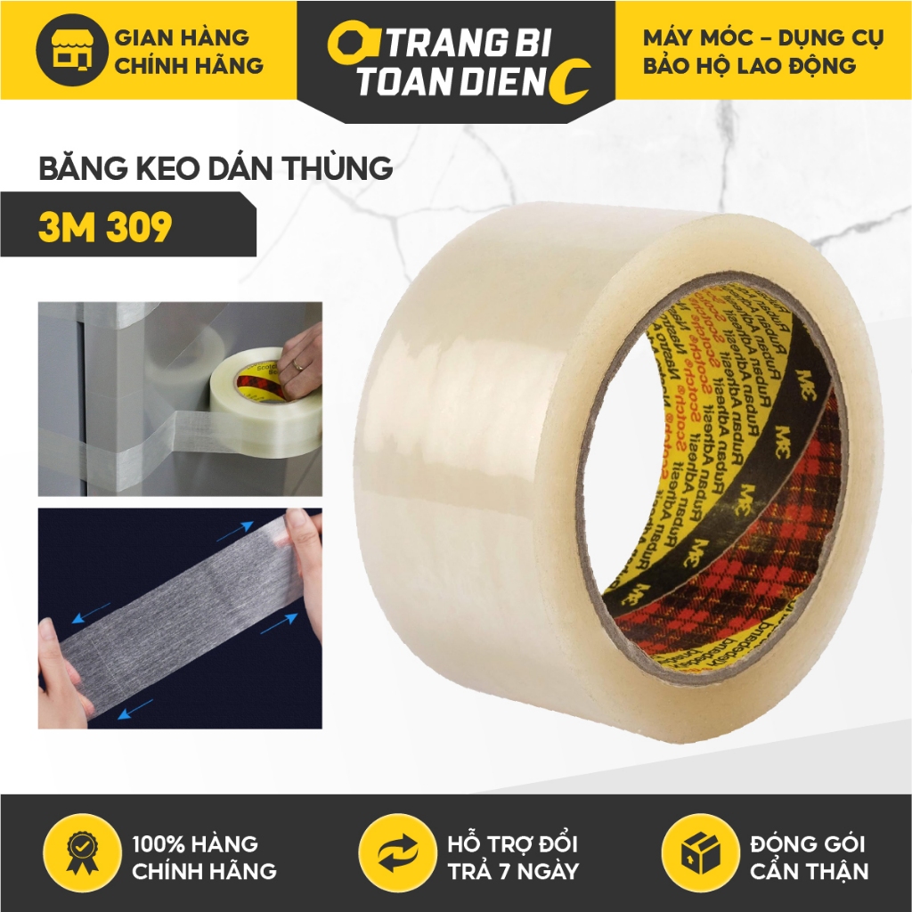 Băng keo dán thùng 3M 309 băng keo trong, cao cấp, đóng hàng, vận ...