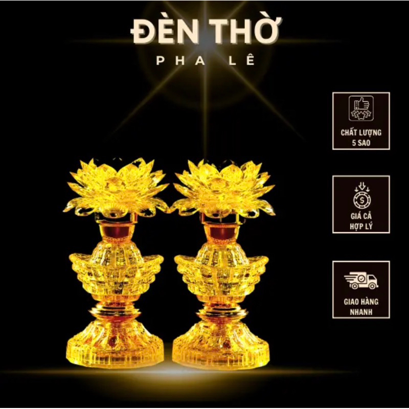 [ Bộ 2 Cây ]Đèn Thờ Hoa Sen 23 Trang Trí Ba Thờ Phật Gia Tiên Thần Tài ...
