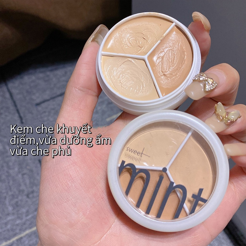 Kem Che Khuyết Điểm Sweet Mint 3 Màu Che Phủ Quầng Thâm Nếp Nhăn Chống Nước Tự Nhiên Cho Da Nội ...