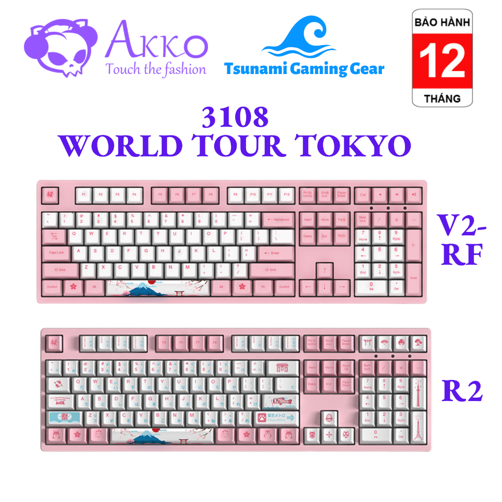 Bàn phím cơ Akko 3108 RF World Tour Tokyo/ Akko 3108 V2 World Tour Tokyo/ Akko 3108 World Tour ...