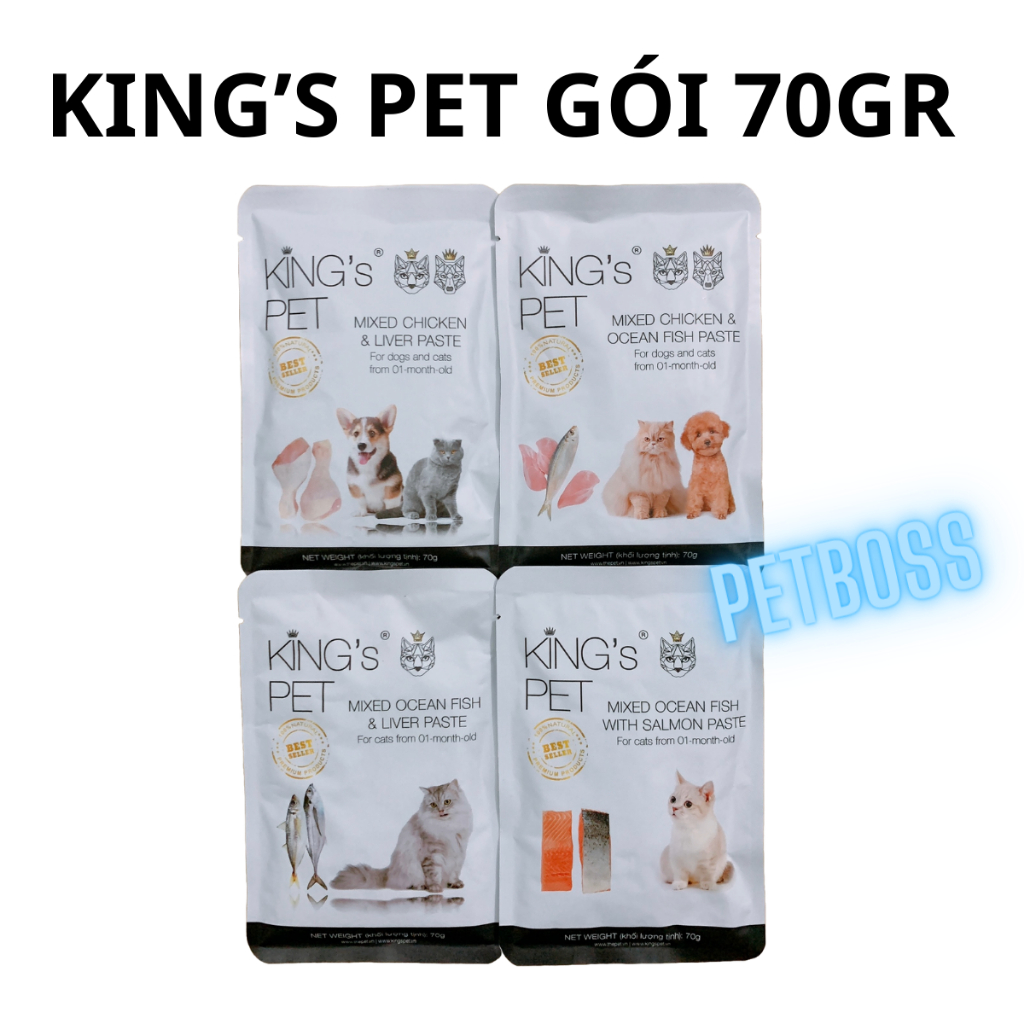 GÓI 70GRAM PATE KING PET CHO CHÓ MÈO, TIỆN LỢI NHIỀU MÙI VỊ | Shopee ...