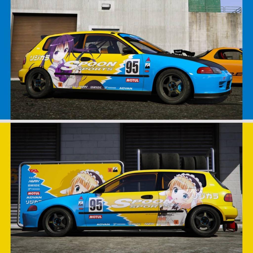 MÔ HÌNH 1:64 HKM - Pandem Rocket Bunny Civic EG6 Spoon whit Gochiusa ...