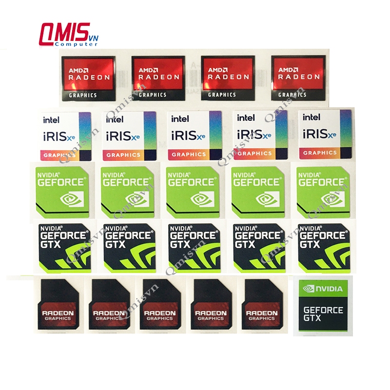 1 Cái tem logo card đồ họa RTX GTX iRISxe AMD RYZEN RADEON - STICKER ...