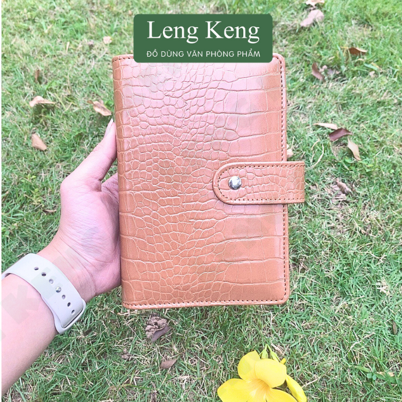 Sổ tiết kiệm đựng tiền cúc bấm Leng Keng sổ chi tiêu da PU A6 nhiều ...