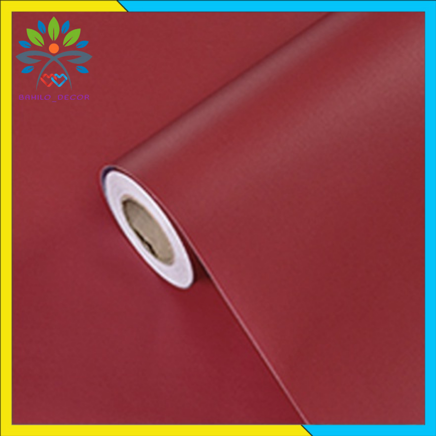 Decal dán tường màu đỏ đô, kích thước 0.45m x 10m mỗi cuộn có sẵn keo ...