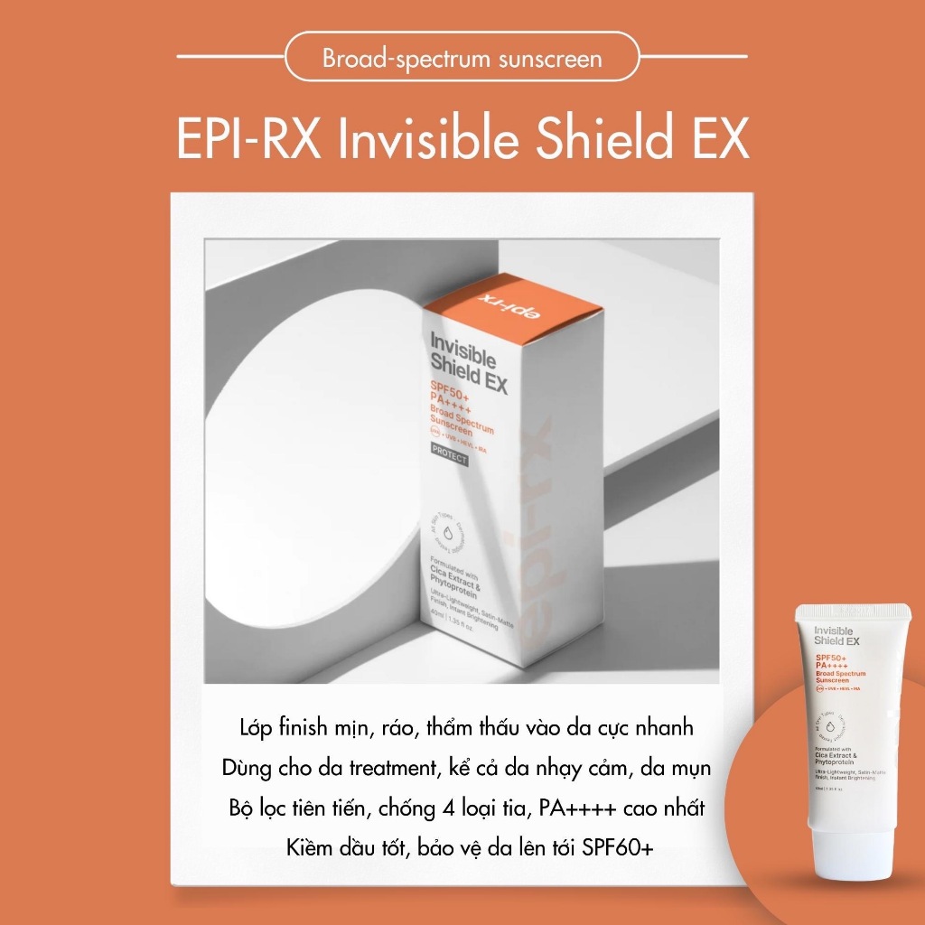 [HÀNG CÔNG TY] Kem chống nắng EPI - RX Invisible Shield EX SPF50 ...