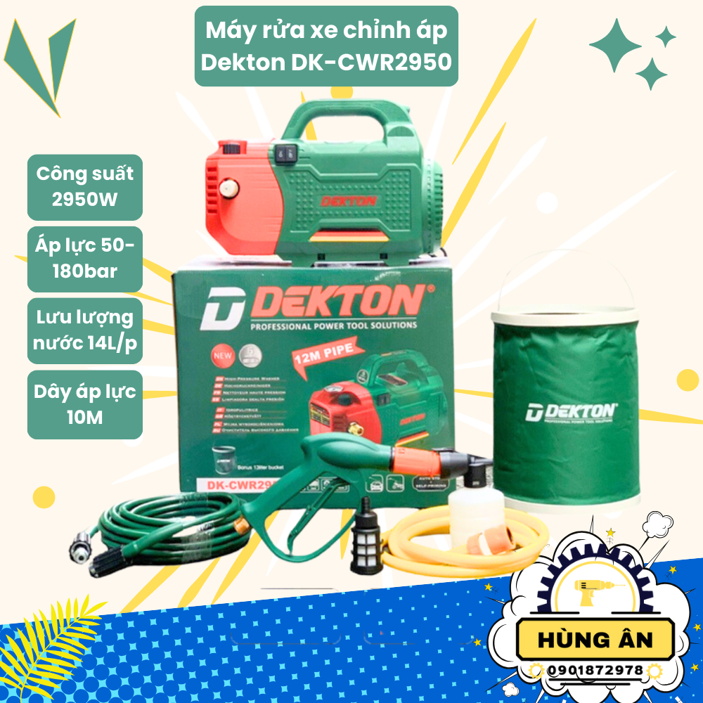 Máy rửa xe chỉnh áp Dekton DK-CWR2950/Nâng cấp mẫu mới có chống giật | Shopee Việt Nam