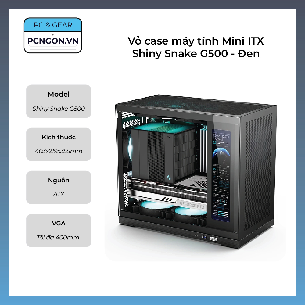[PCNGON] Vỏ case máy tính Mini ITX Shiny Snake G500 – Đen (Không bao ...