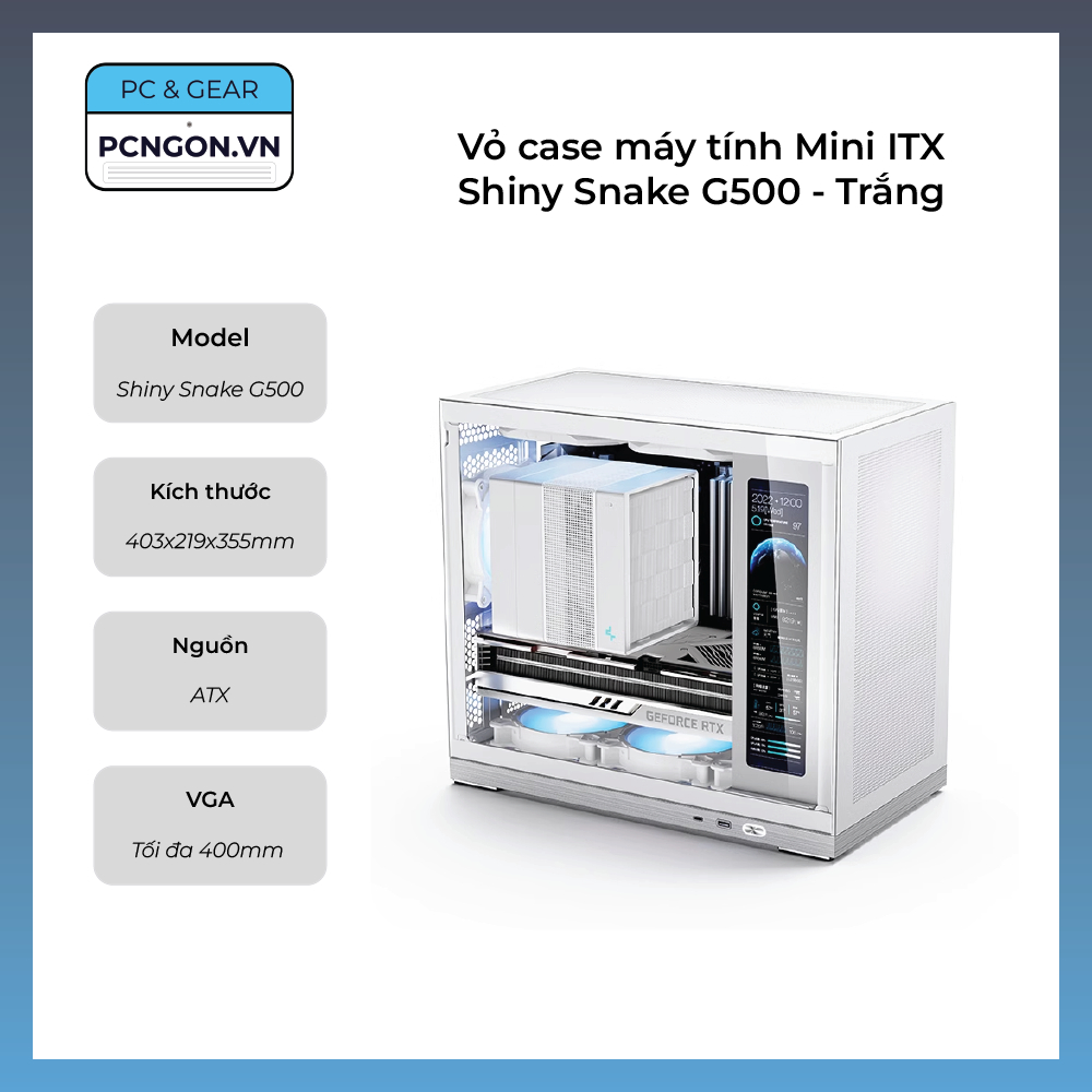 [PCNGON] Vỏ case máy tính Mini ITX Shiny Snake G500 – Trắng (Không bao ...