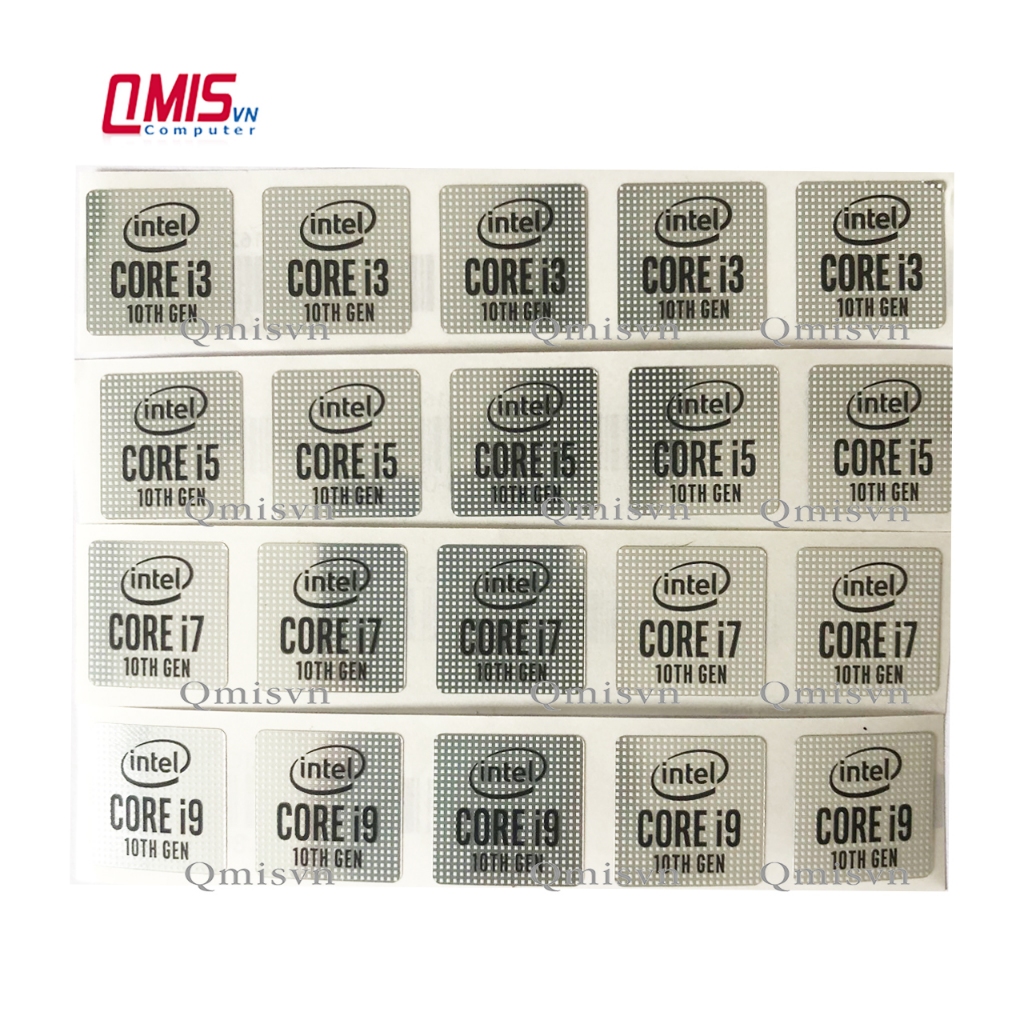 01 CÁI TEM LOGO INTEL CORE I3 I5 I7 I9 THẾ HỆ 10, GEN 10 - TEM CPU ...