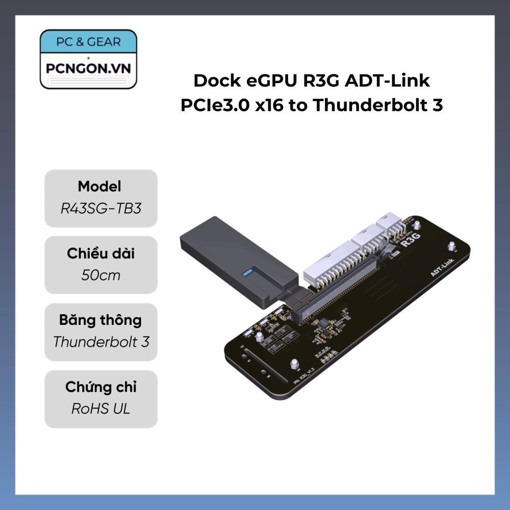 [PCNGON] Dock eGPU R3G ADT-Link PCIe3.0 x16 to Thunderbolt 3 (R43SG-TB3 ...