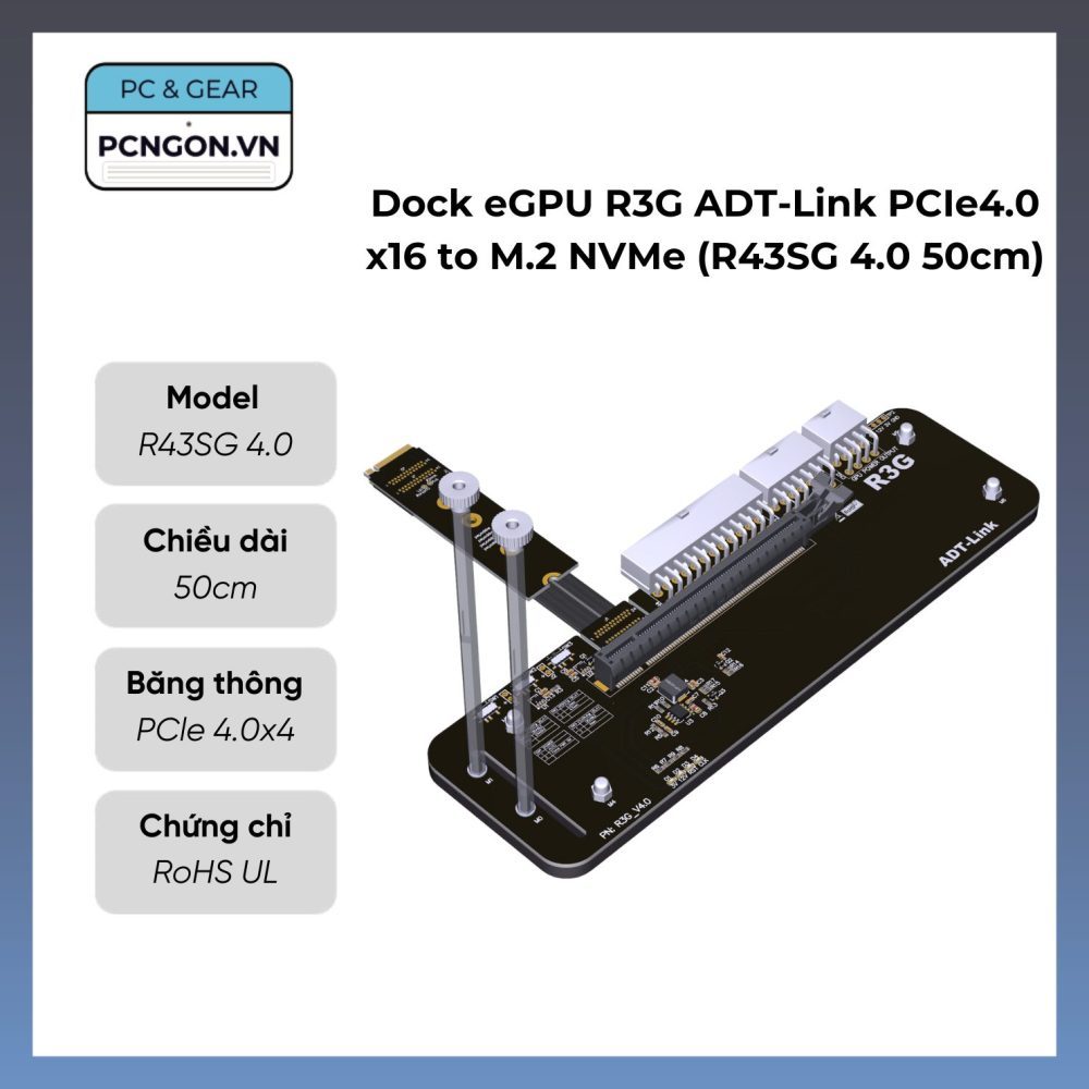 [PCNGON] Dock eGPU R3G ADT-Link PCIe4.0 x16 to M.2 NVMe (R43SG 4.0 50cm ...