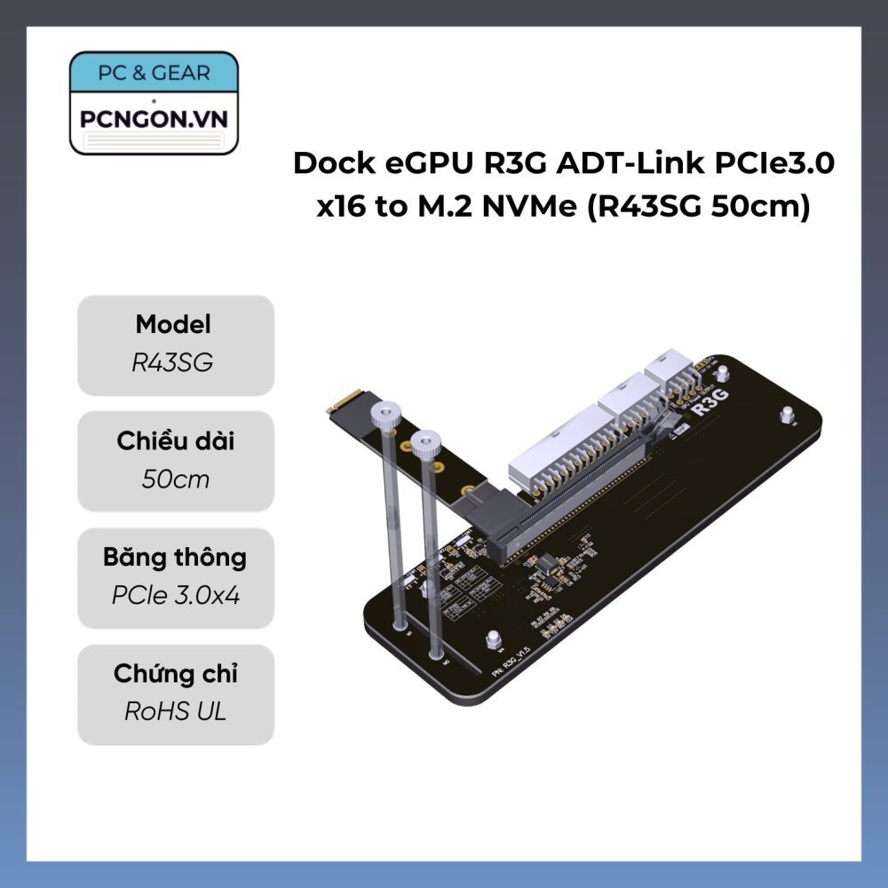 [PCNGON] Dock eGPU R3G ADT-Link PCIe3.0 x16 to M.2 NVMe (R43SG 50cm ...