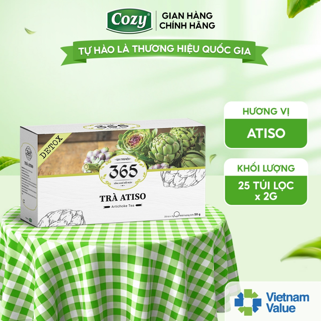 Trà ATISO Túi Lọc Thảo Mộc 365 Cozy Hỗ Trợ Thanh Nhiệt Mát Gan (25 túi ...