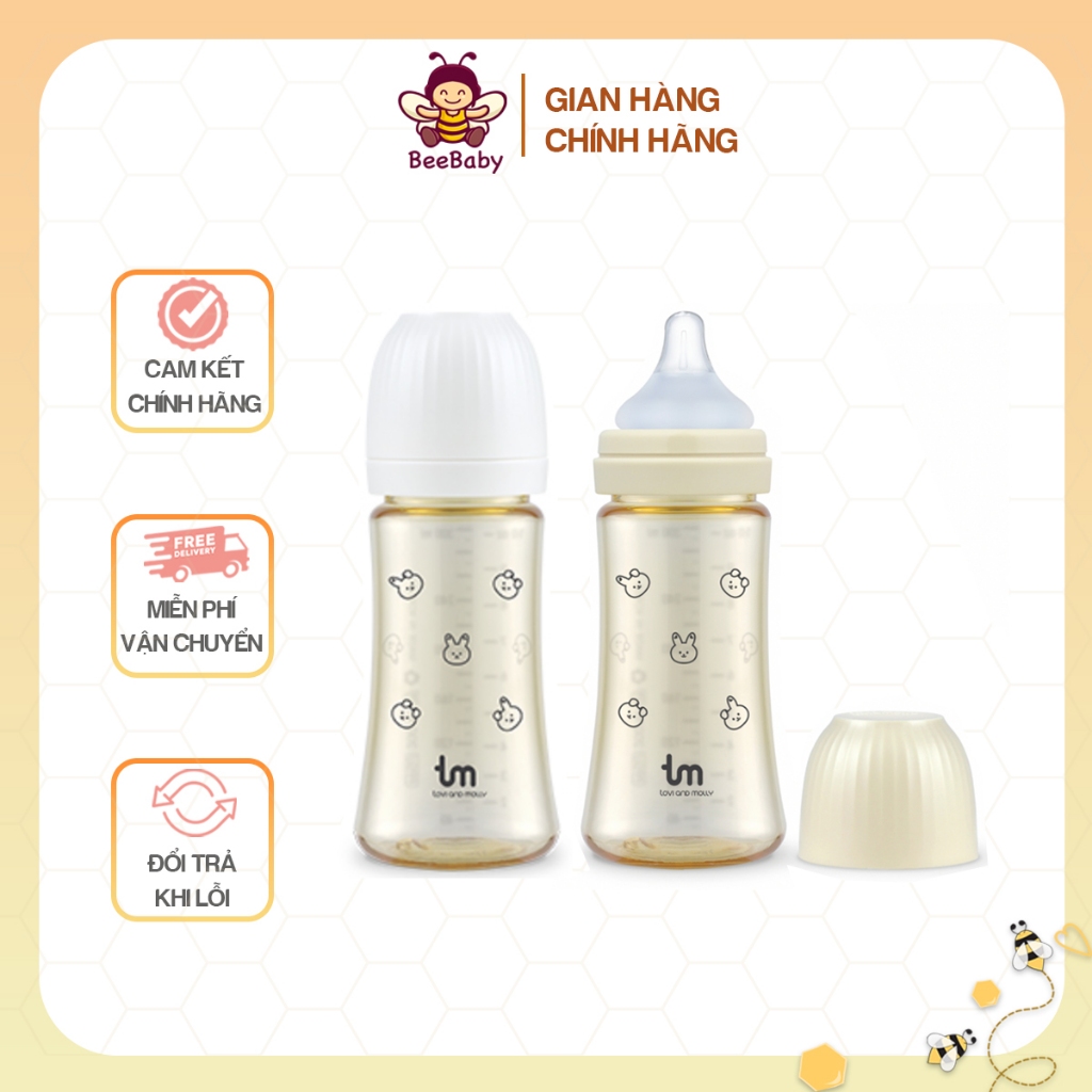 Bình sữa Tovi and Molly, Bình sữa Thỏ 180ml 280ml Hàn Quốc chính hãng | Shopee Việt Nam