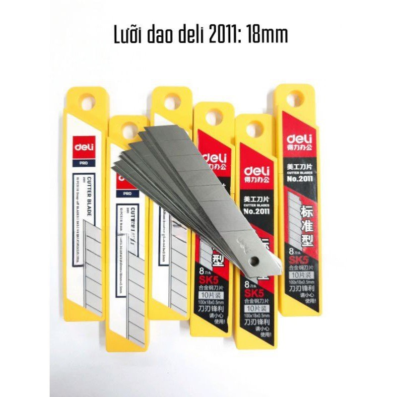 Hộp 10 lưỡi dao rọc giấy Deli loại lớn 18mm | Shopee Việt Nam