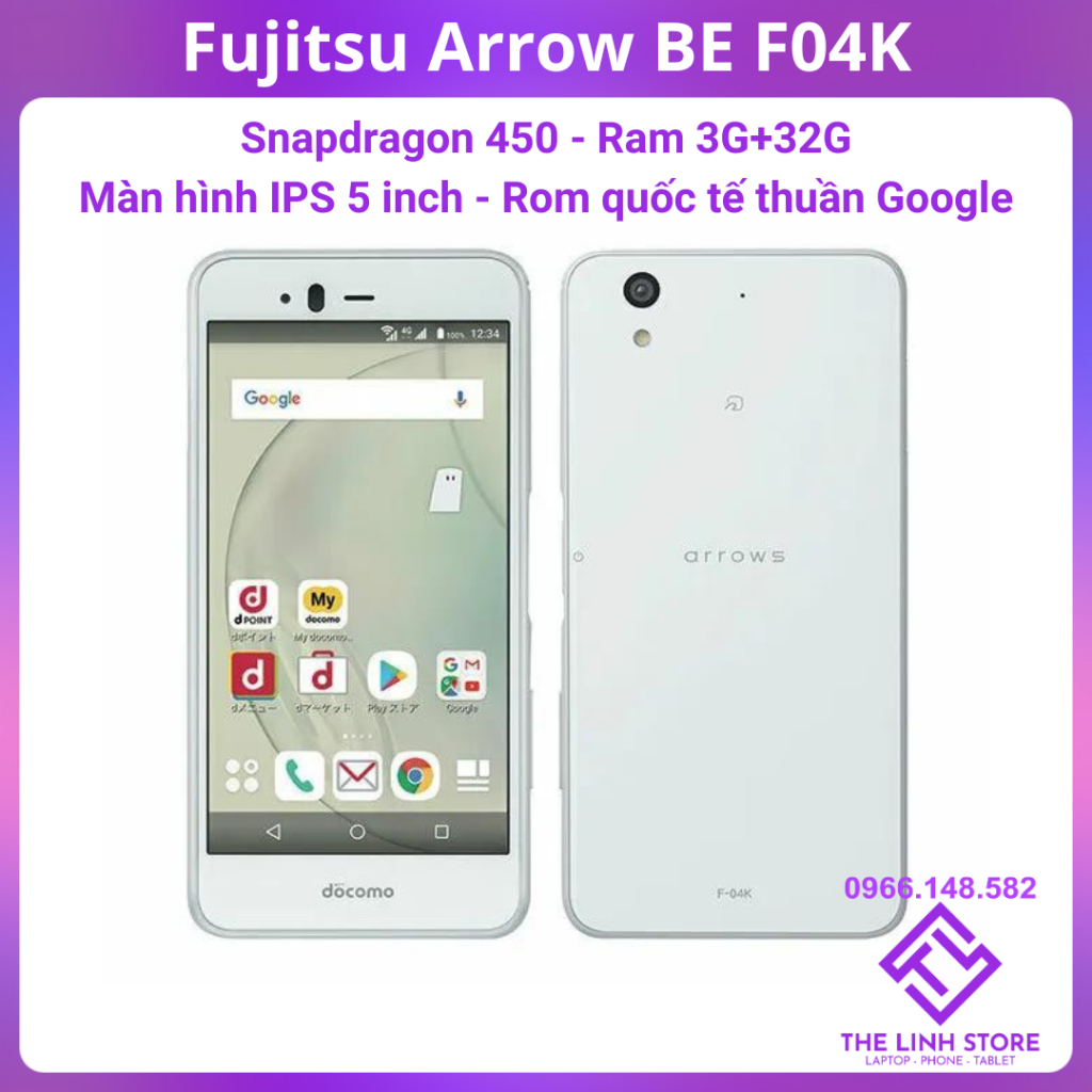 Điện thoại Fujitsu Arrow BE F04K màn 5 inch - Snap 450 ram 3G 32G ...
