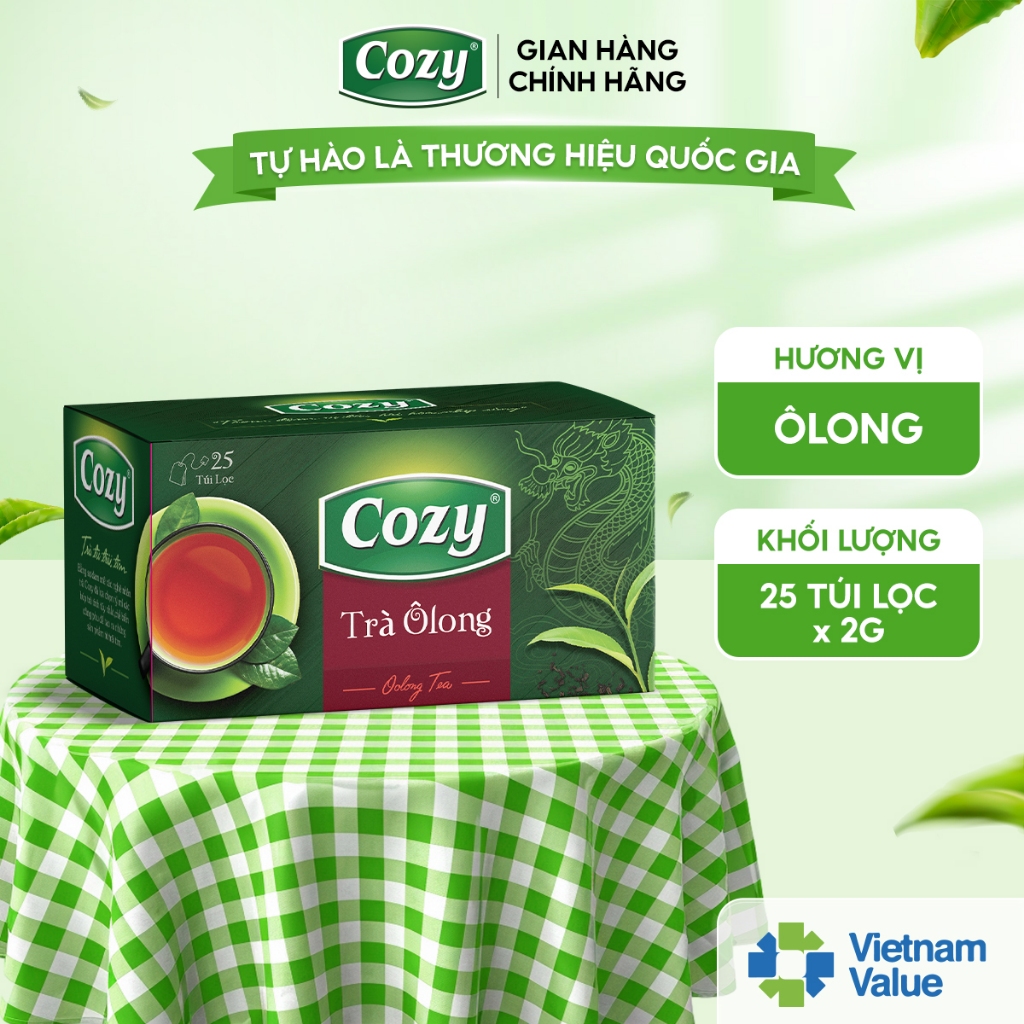 Trà Ô Long Túi Lọc Cozy Đậm Đà Vị Trà Thơm Vị Ô Long Cháy (25 túi lọc x ...