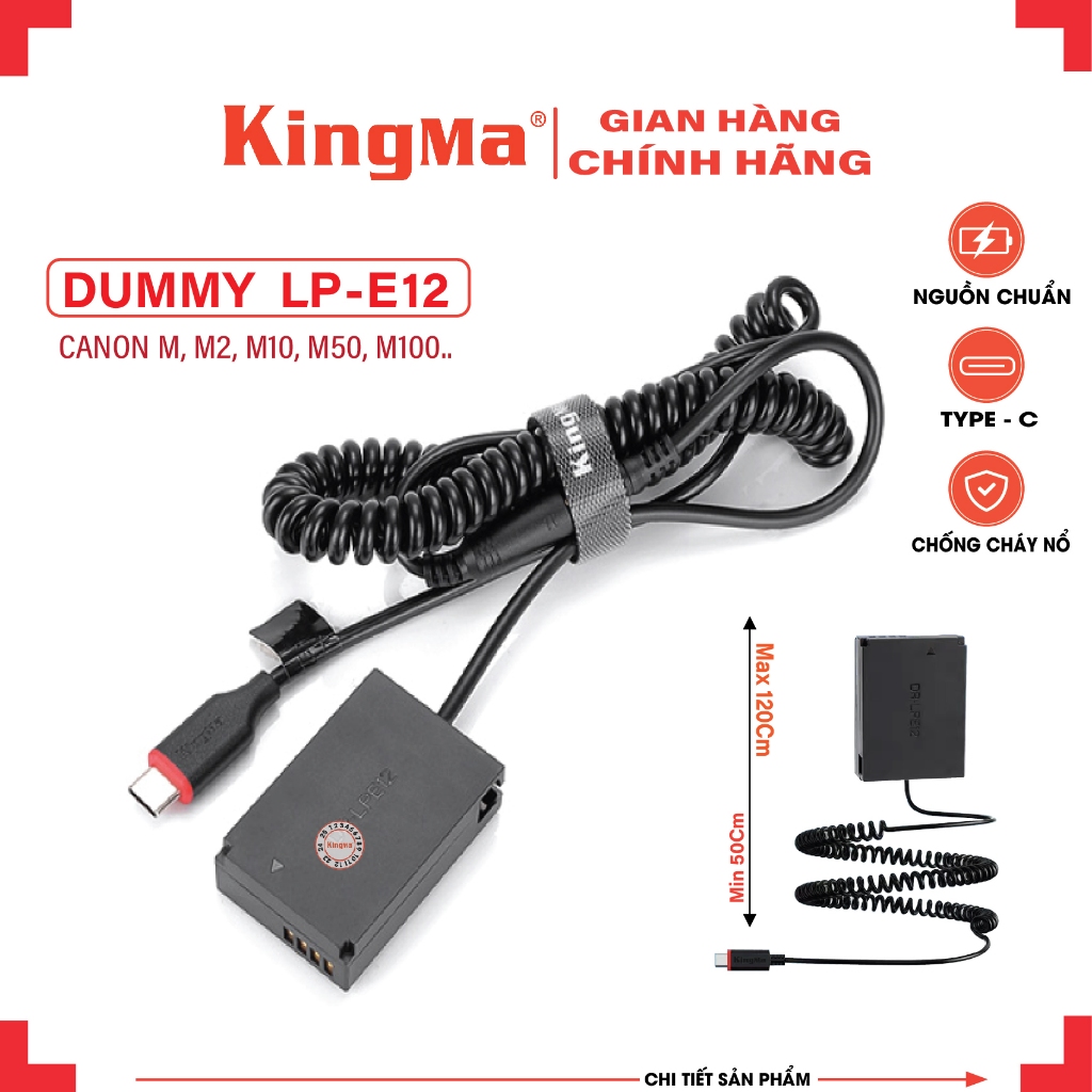 Pin Ảo/ Giả Pin/ Dummy Pin LP-E12 Chính Hãng KINGMA. For CANON LP-E12 ...