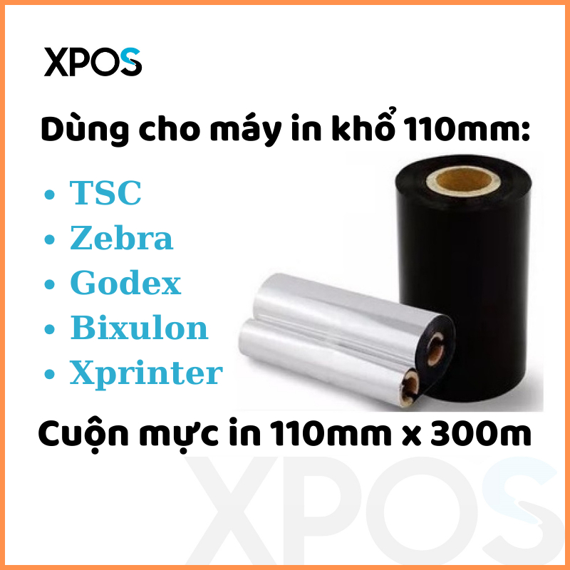 Mực In Ribbon 110mm x 300m – Cuộn Mực In Tem Máy In Truyền Nhiệt ...