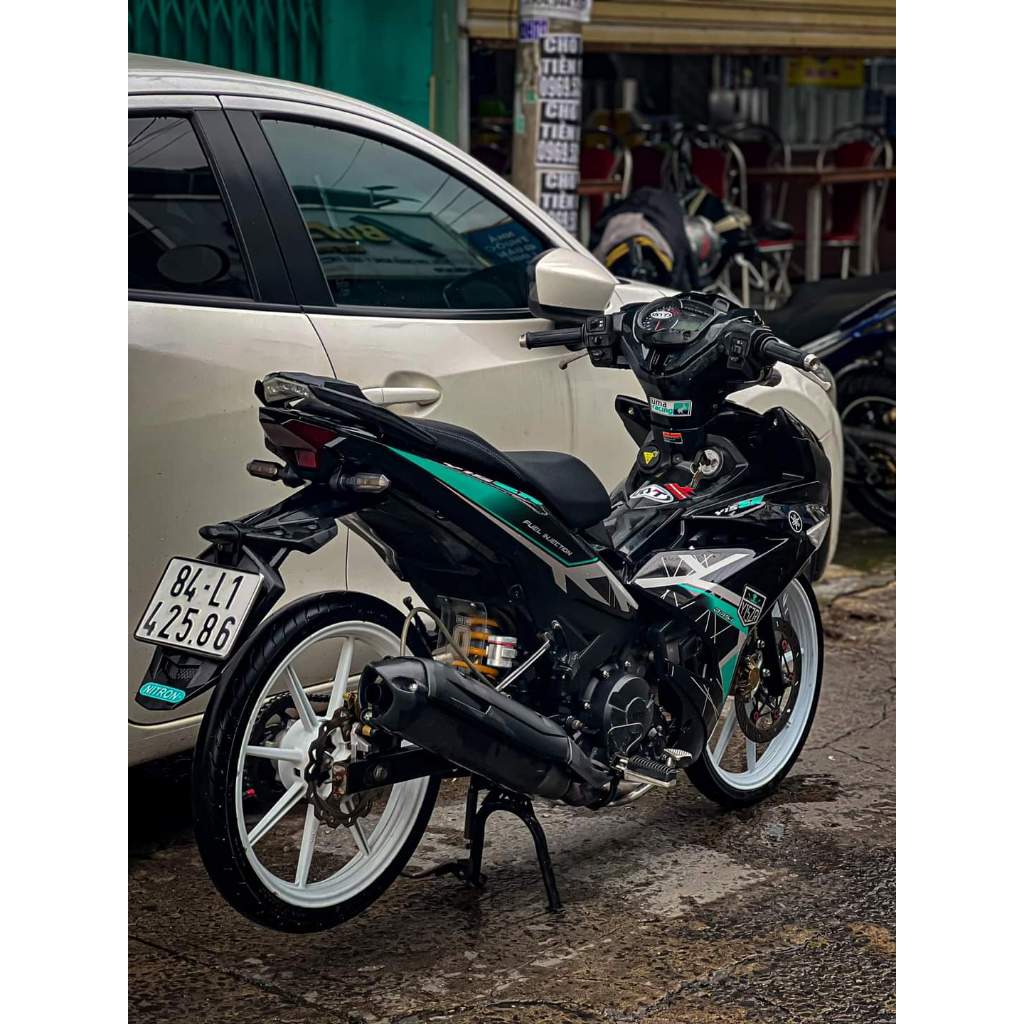 Tem rời 3 lớp ex 150 - Mẫu tem y15zr xanh bạc dán xe đen đẹp | Shopee Việt Nam