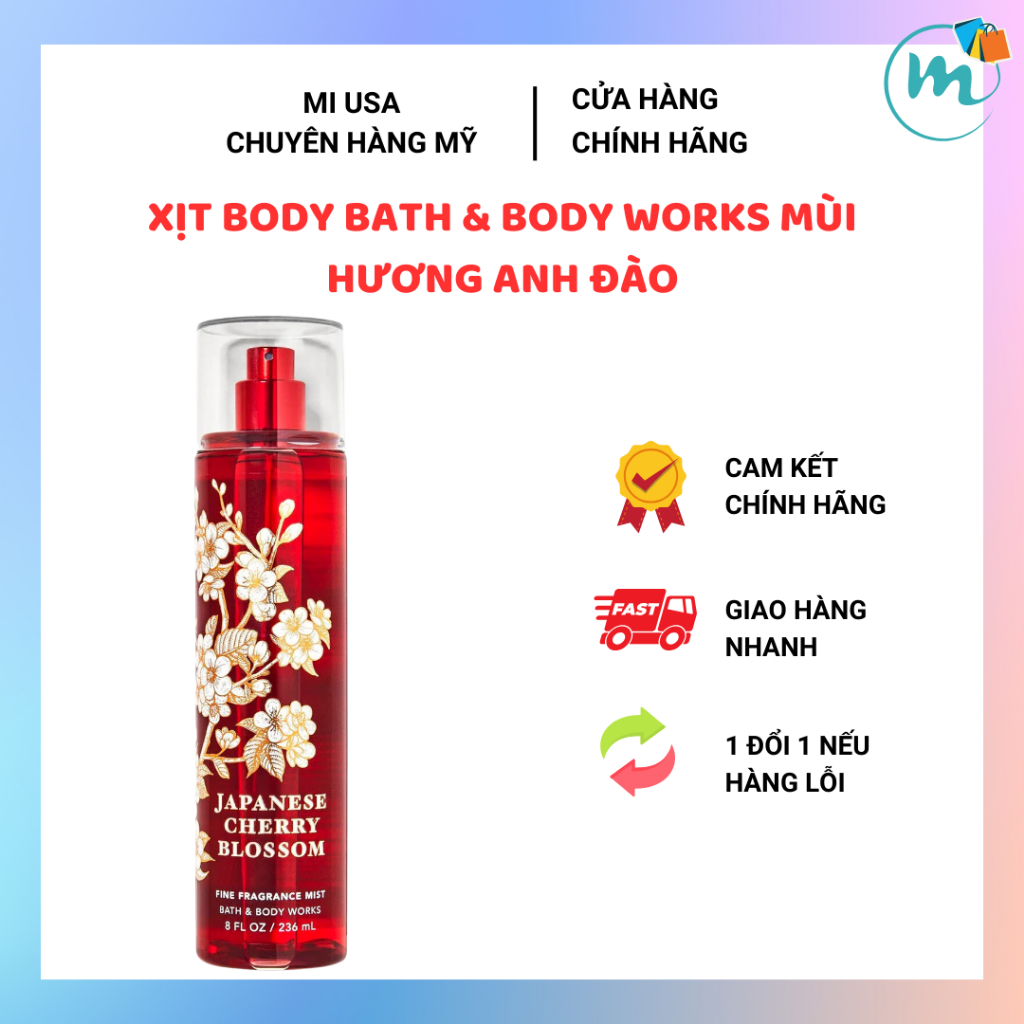 Xịt Body Bath & Body Works Japanese Cherry Blossom Fine Fragrance Mist 236ml | Shopee Việt Nam